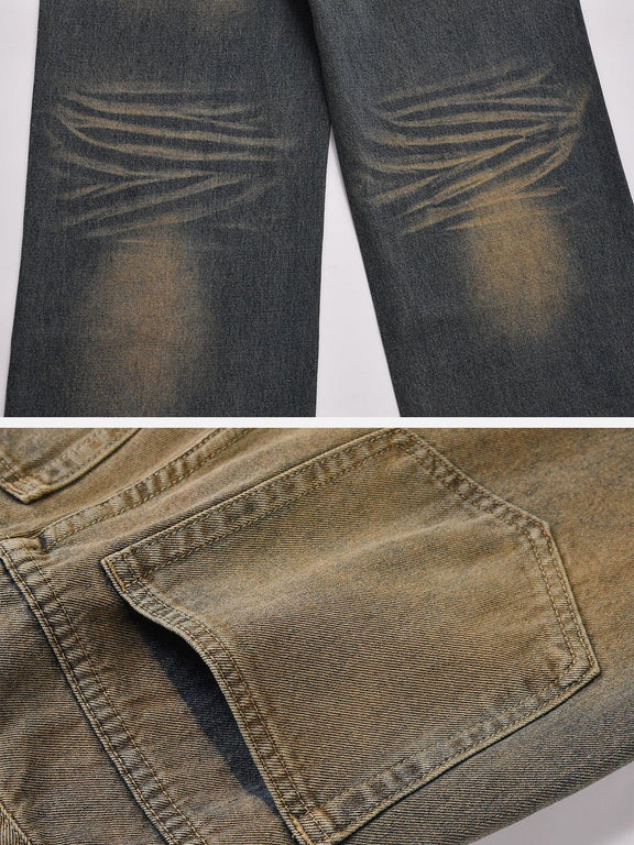 TALISHKO Mud Dyeing Washed Jeans